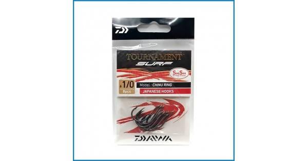 Anzol Daiwa Tournament Hook Surf SaqSas Chinu Ring nº1/0 8un